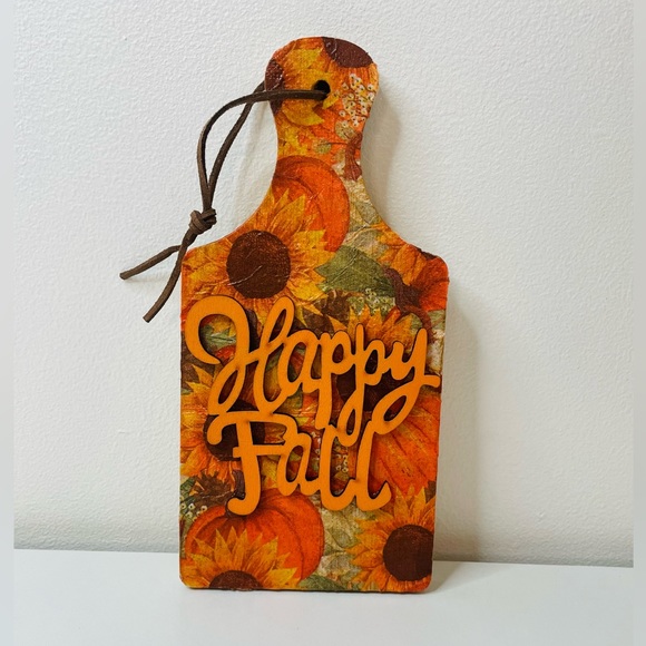 Accents | Handmade Happy Fall Mini Cutting Board W Orange Letters ...